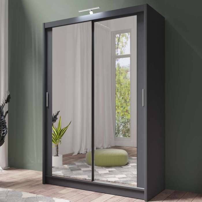 Mirrored wardrobe 150cm store